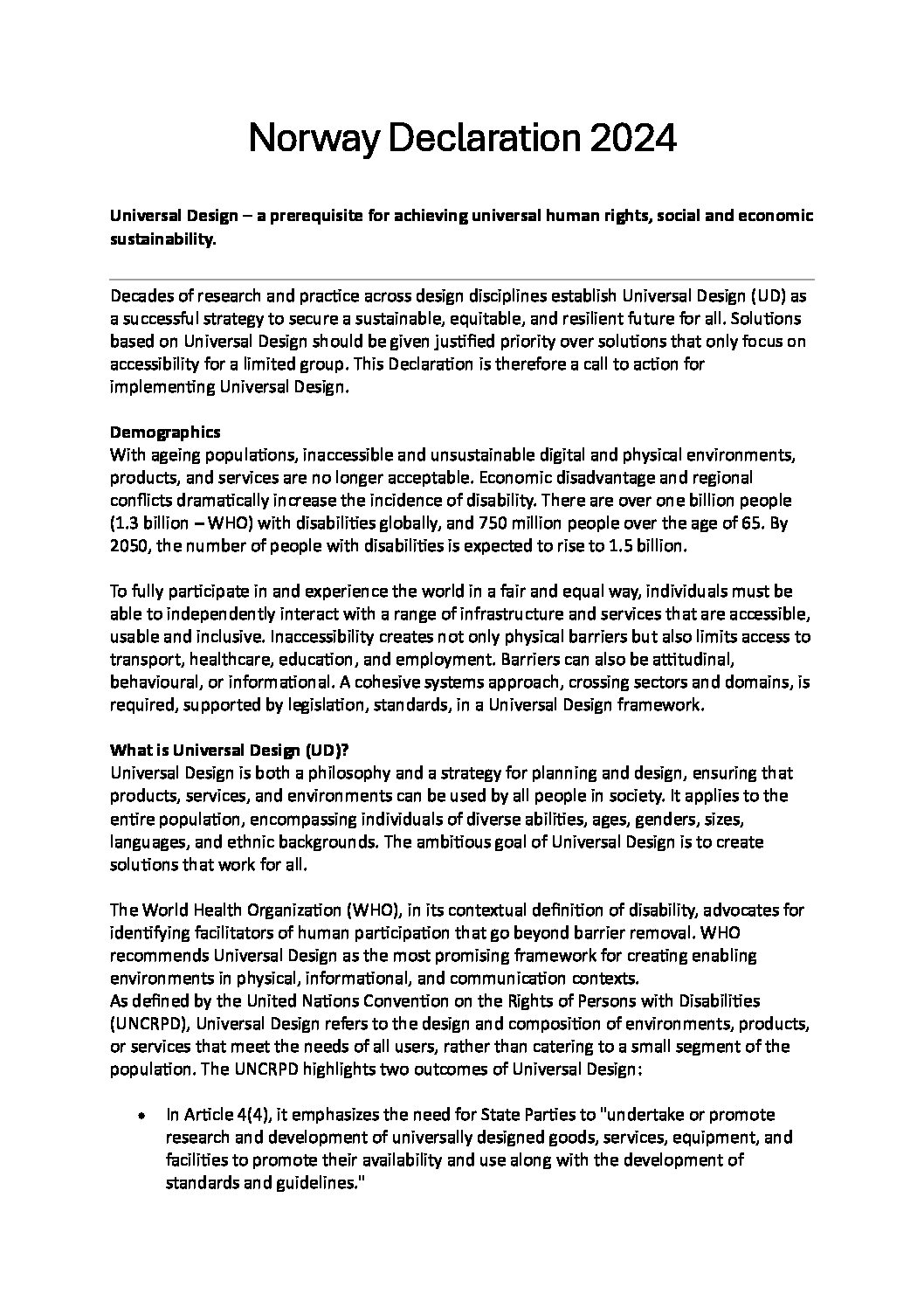Norway Declaration 2024 – UD2024